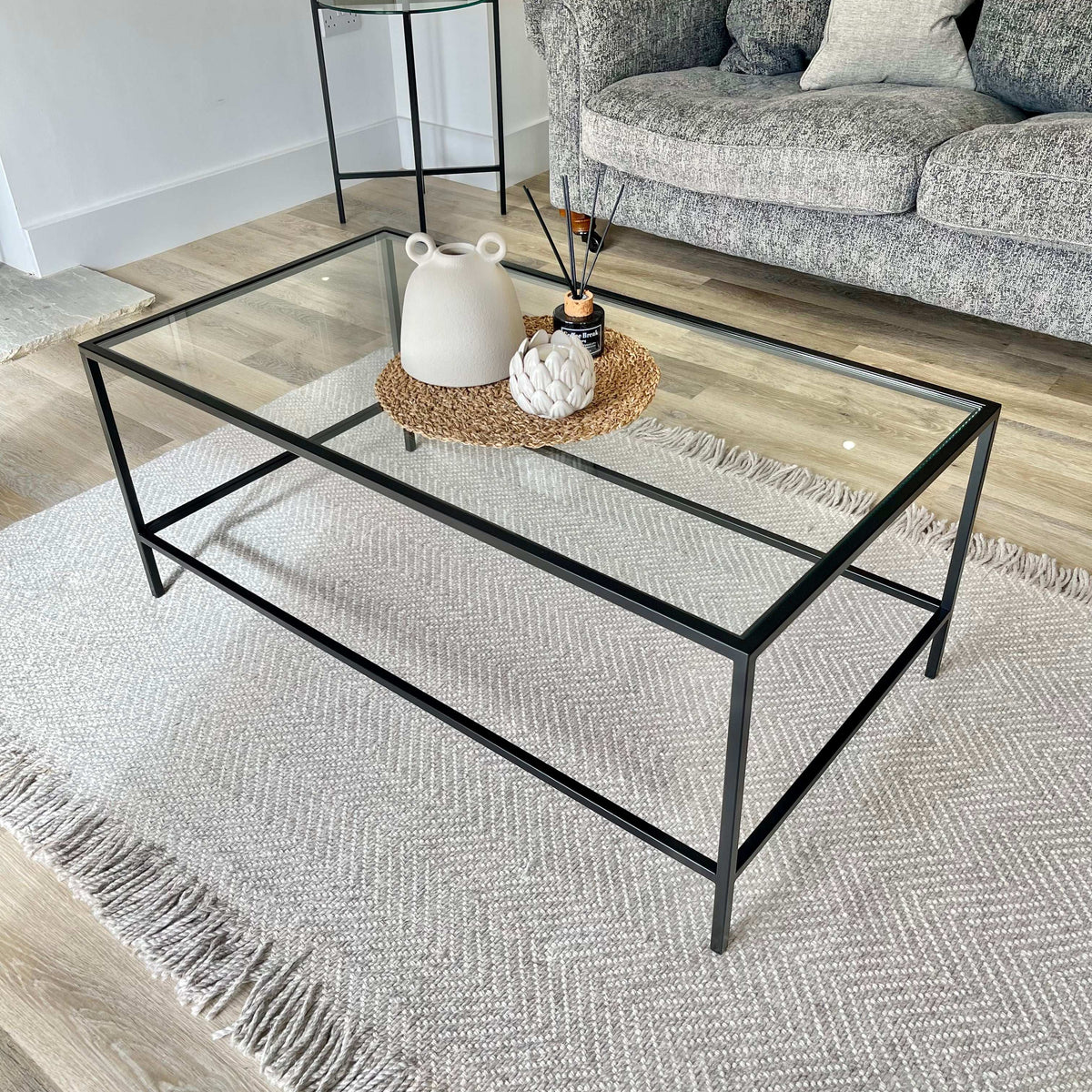 Madison Glass Metal Coffee Table - Black — Rose And Walker